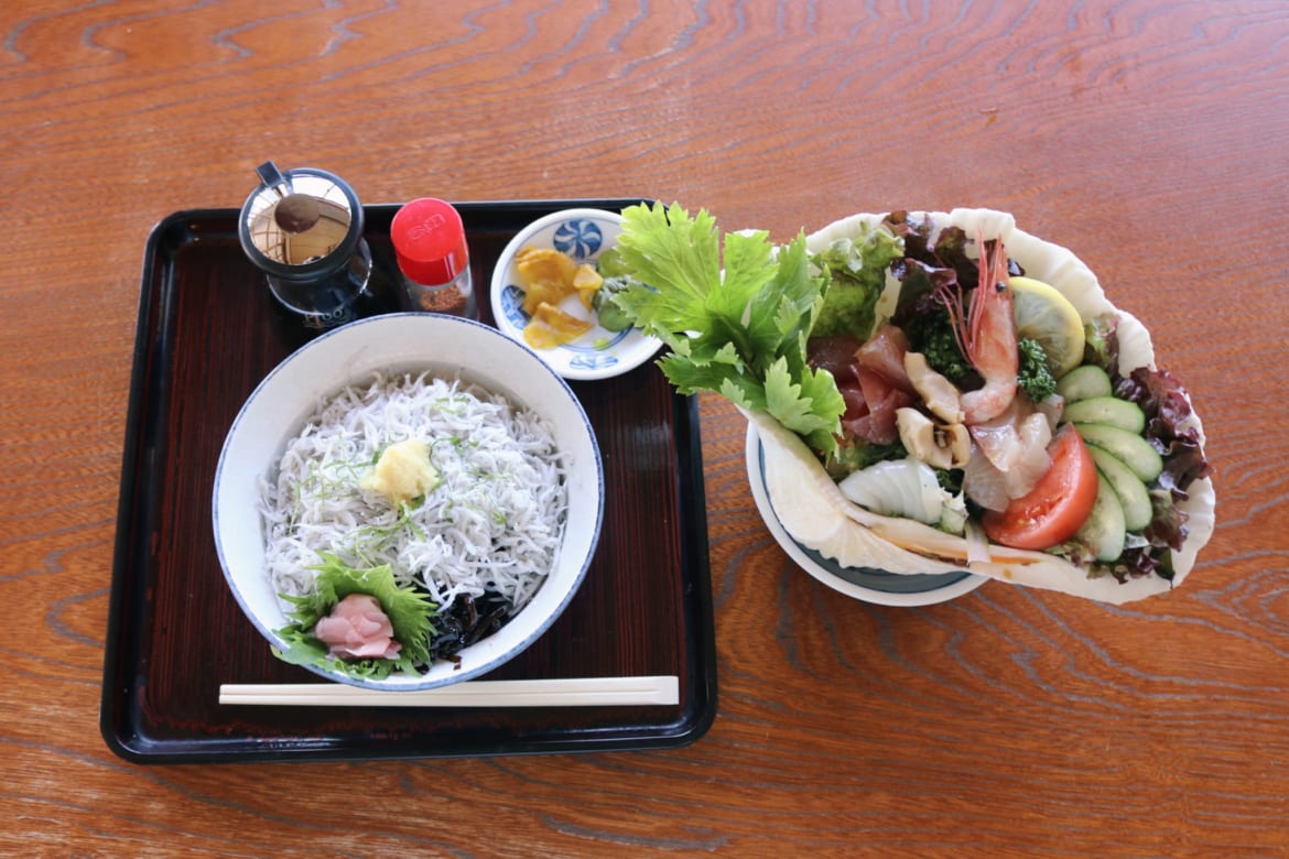 Les perles d'Enoshima : poisson, mer, et Mont Fuji